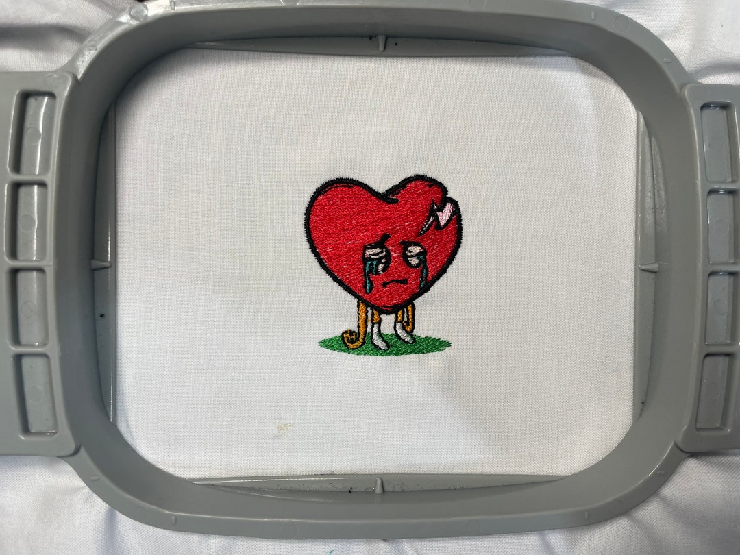 Crying Heart Broken Heart Embroidery File 2" Size Only - Etsy