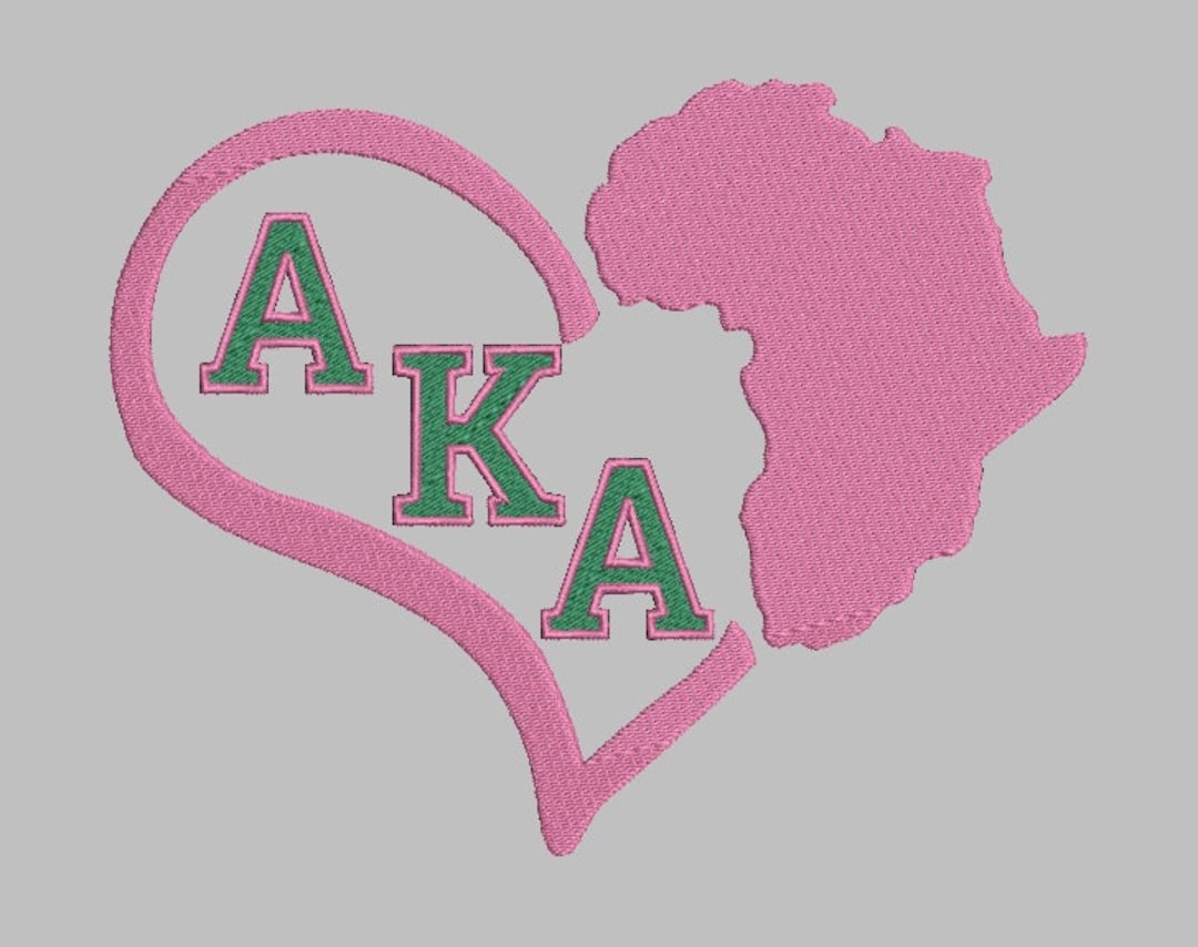 AKA 1908 Alpha Kappa Alpha 1908 Africa Heart Embroidery Design File 8x8 ...