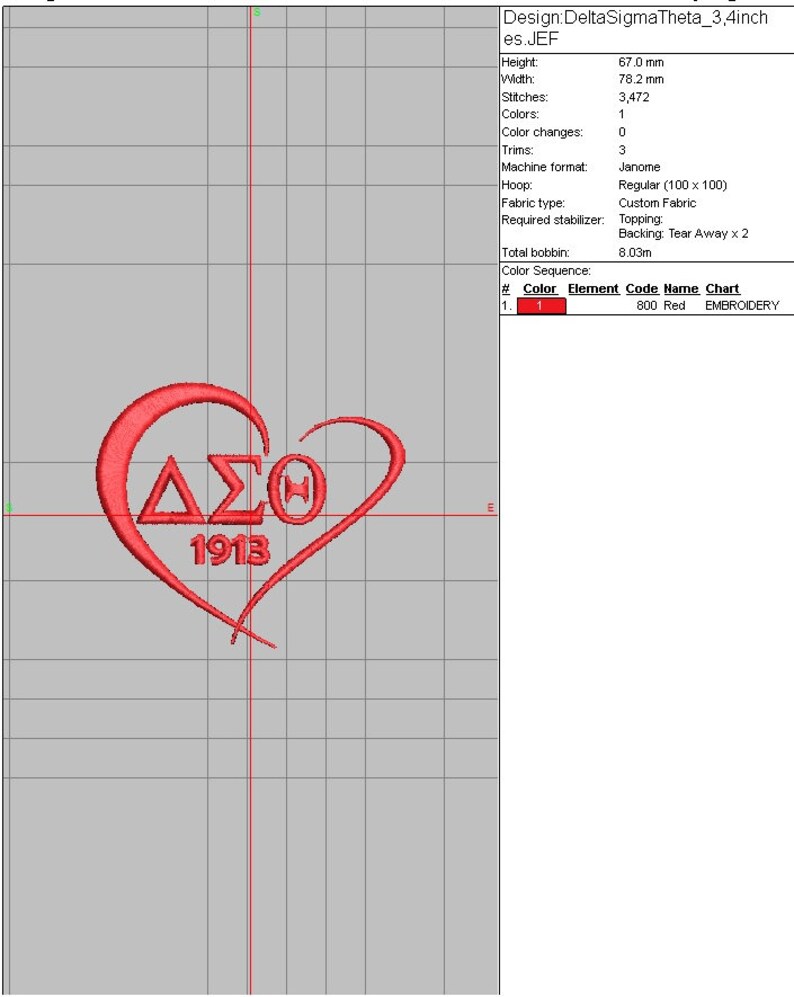 Delta Sigma Theta Embroidery Design File - Etsy