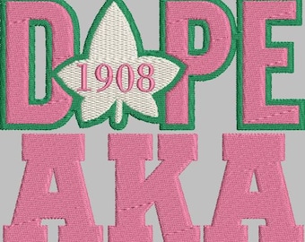 AKA Shield Embroidery Applique Design File AKA 1908 Alpha Kappa Alpha ...