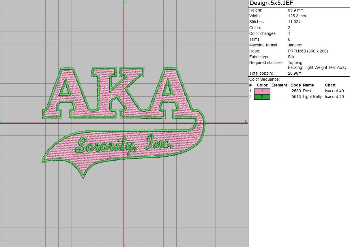AKA Sorority Alpha Kappa Alpha Embroidery Design File 4 Sizes - Etsy