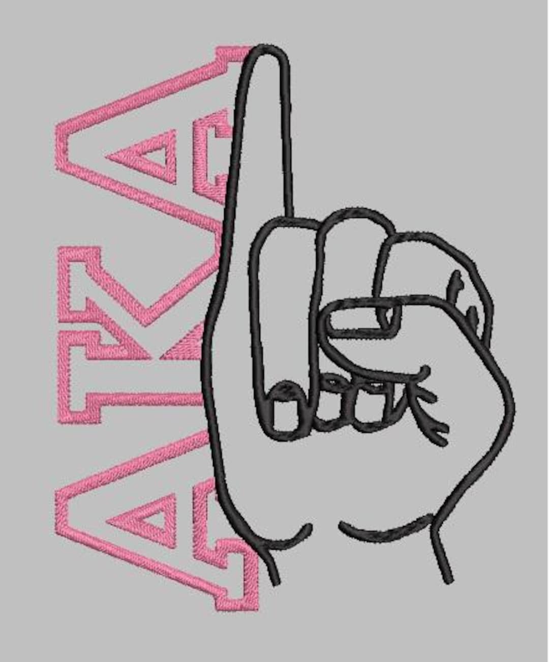 AKA Pinky Embroidery Design File AKA 1908 Alpha Kappa Alpha 5x7 Hoop - Etsy