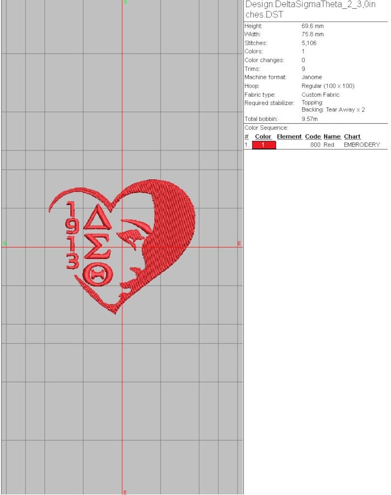 Delta Sigma Theta Embroidery Design File 2sizes 3x3 2x2 - Etsy