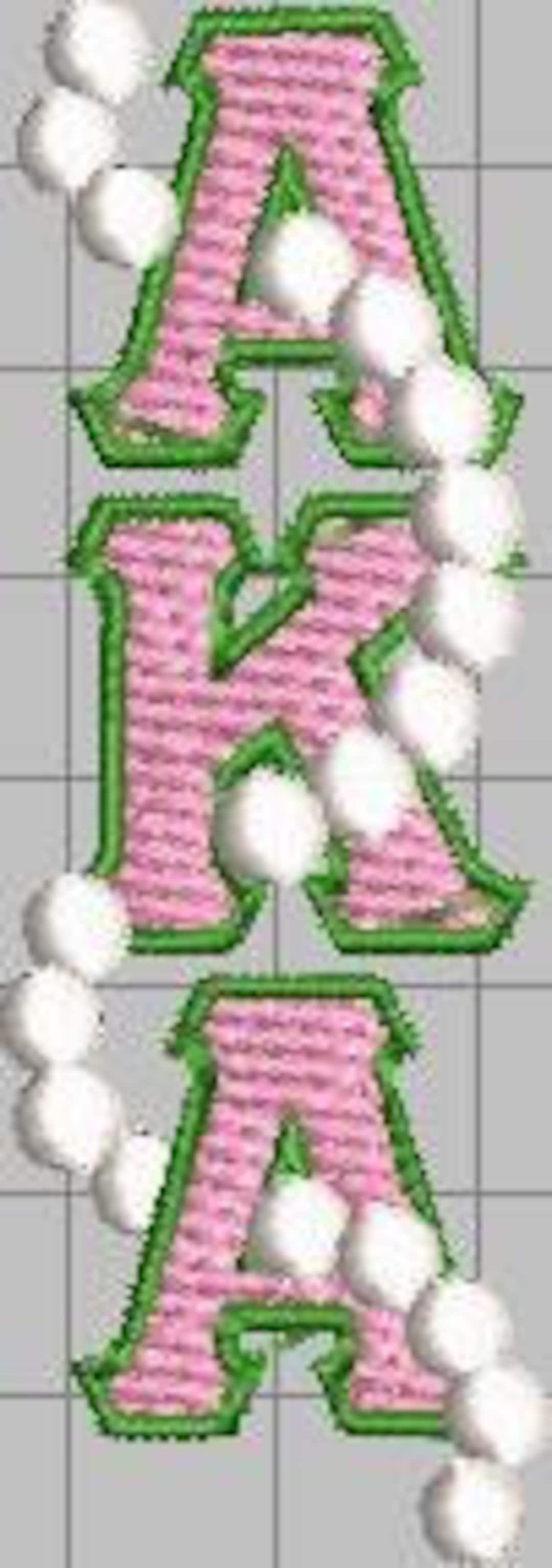 AKA Letters With Pearls 3inch Mini Embroidery Design File AKA 1908 ...