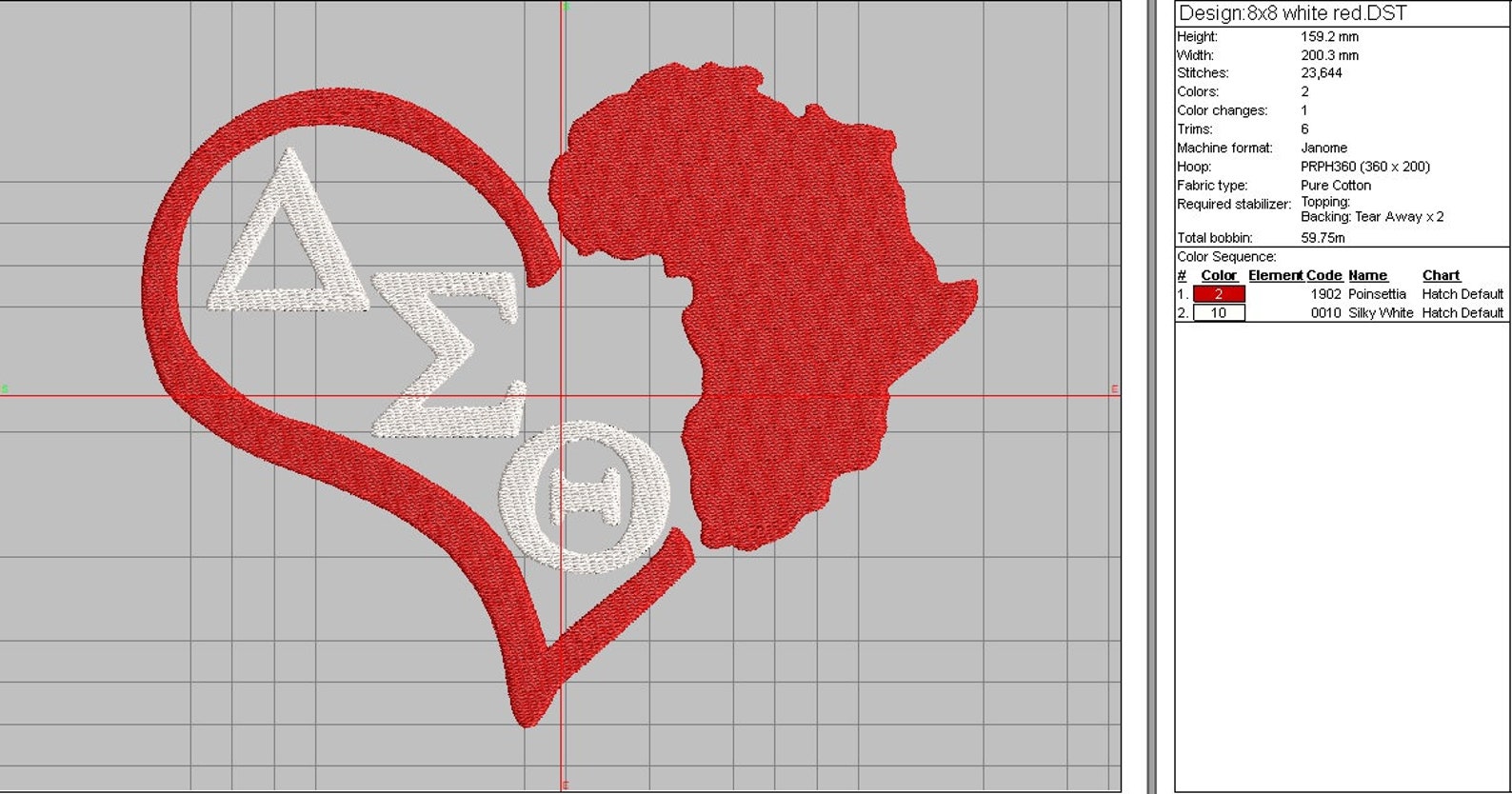Delta Sigma Theta Embroidery Design File 8x8 - Etsy