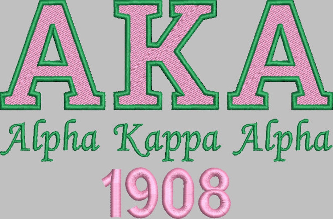 AKA 1908 Alpha Kappa Alpha Embroidery Design File 4 Inch - Etsy