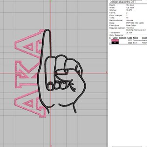 AKA Pinky Embroidery Design File AKA 1908 Alpha Kappa Alpha 5x7 Hoop - Etsy