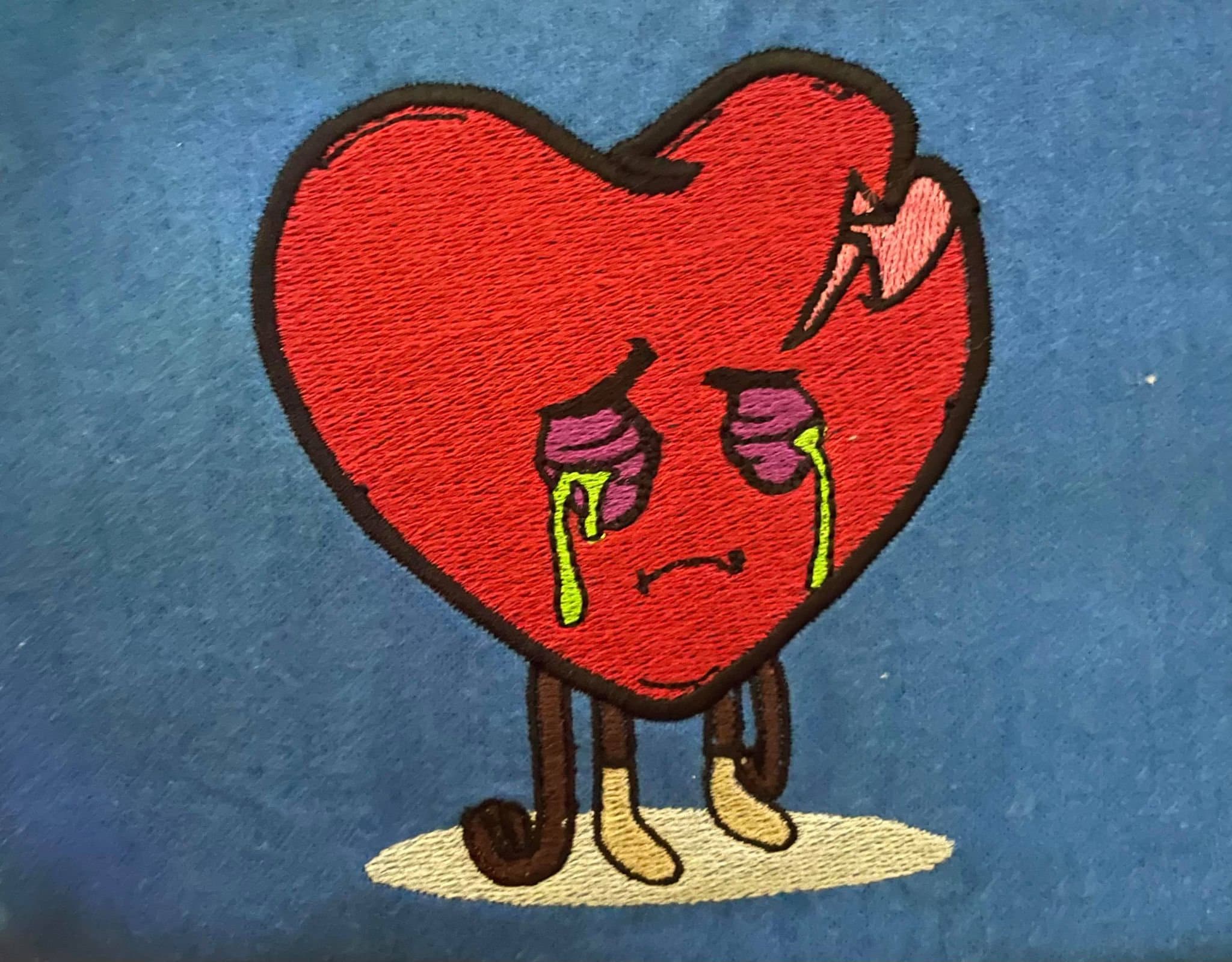 Crying Heart Broken Heart Embroidery File 2 SIZES - Etsy
