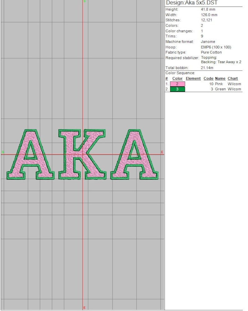 AKA 1908 Alpha Kappa Alpha Embroidery Design File 6 Sizes - Etsy