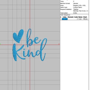 Be Kind Embroidery Design File - Etsy