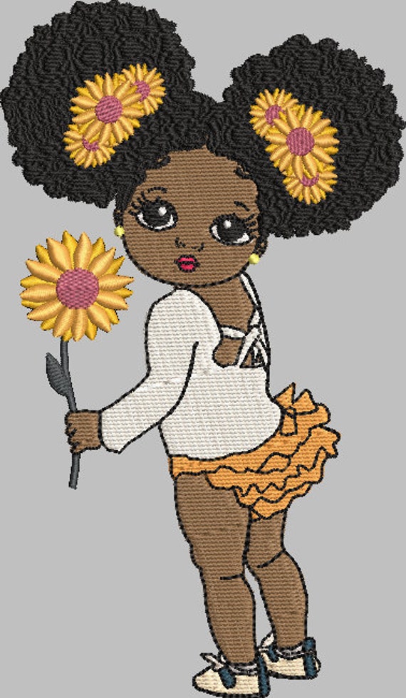 Sunflower Baby Girl Embroidery Design File 5x7 - Etsy