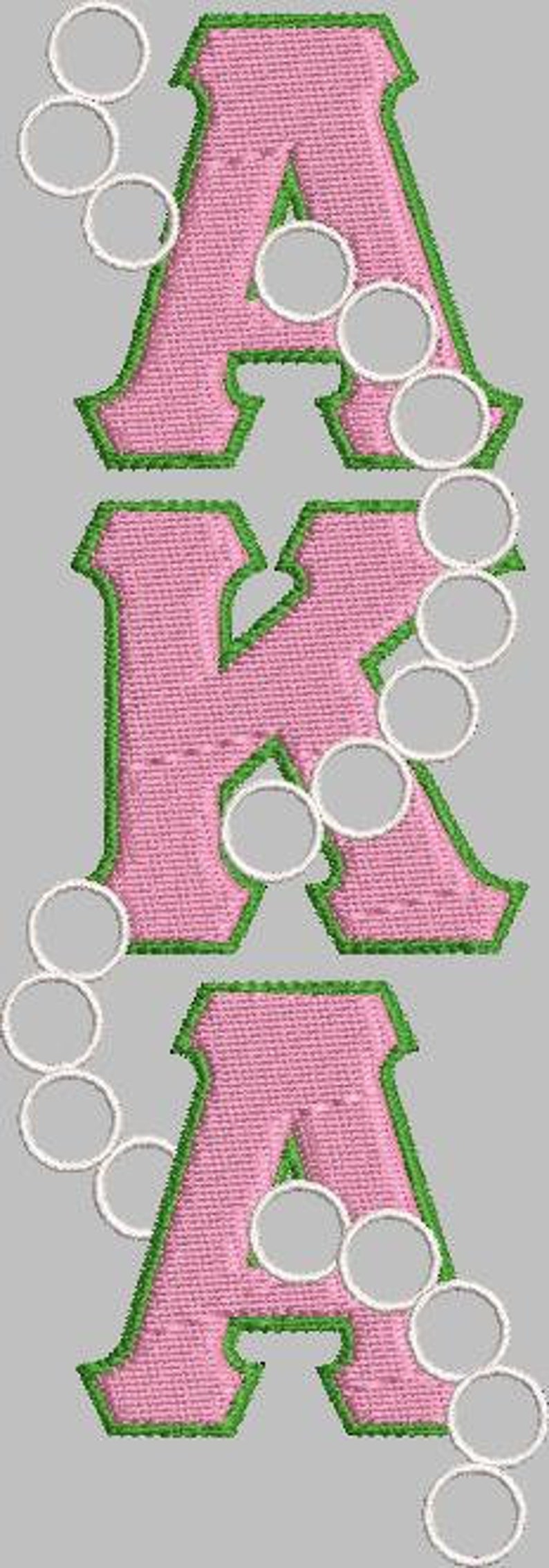 AKA Letters With Pearls Embroidery Applique Design File AKA - Etsy