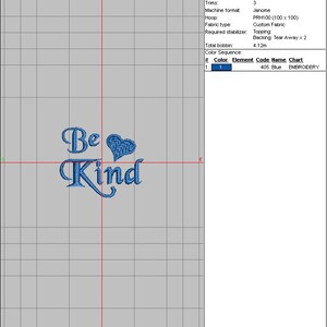 Be Kind Embroidery Design File - Etsy