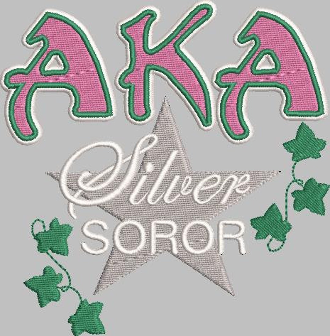 AKA Silver Soror Embroidery Applique Design File AKA 1908 Alpha Kappa ...