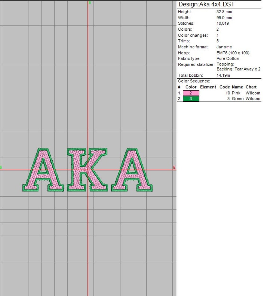AKA 1908 Alpha Kappa Alpha Embroidery Design File 6 Sizes - Etsy