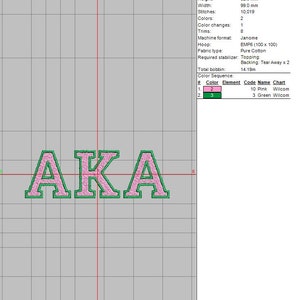 AKA 1908 Alpha Kappa Alpha Embroidery Design File 6 Sizes - Etsy