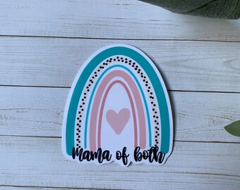 Mom of Both Sticker | Etsy