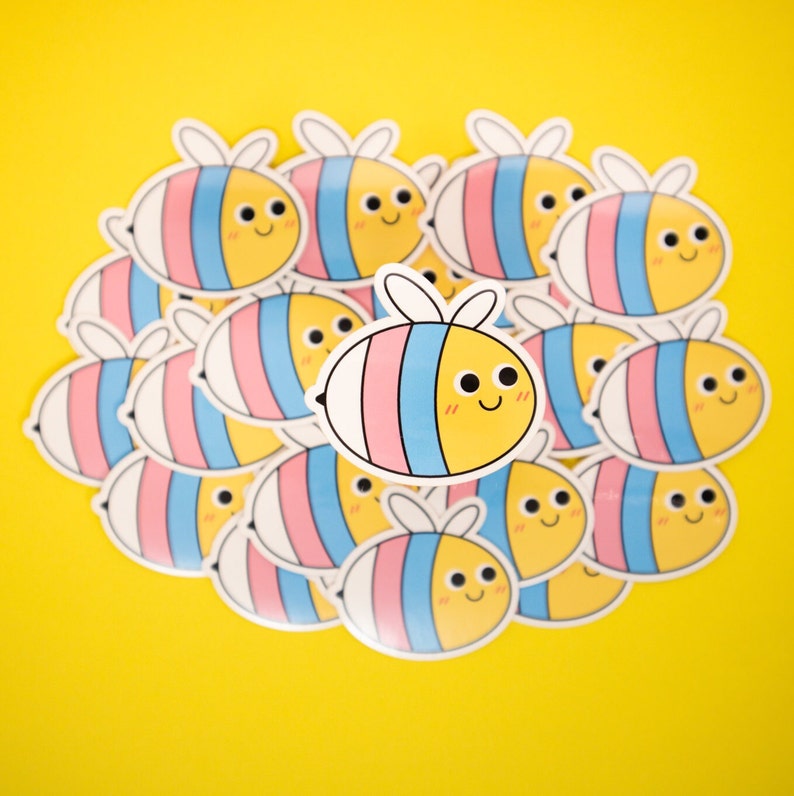 Vinyl Glossy Stickers Bee, Daisy, LGBTQ, Pride, Trans Stickers - Etsy