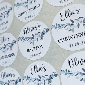 Personalized Christening Stickers: Baby Baptism Party Favors - Etsy