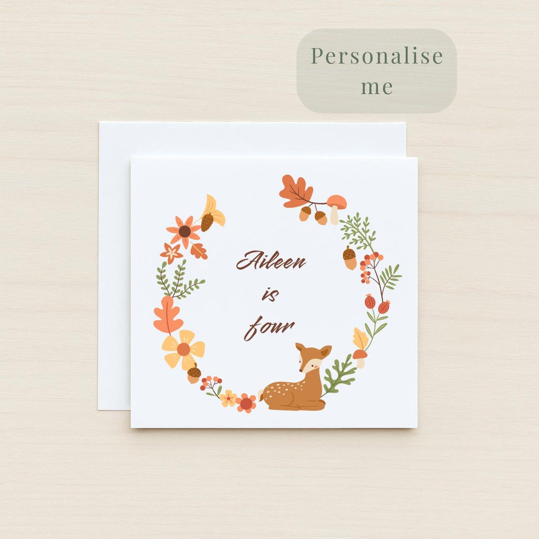 Forest Birthday Card, Personalised Woodland Theme Birthday Card ...