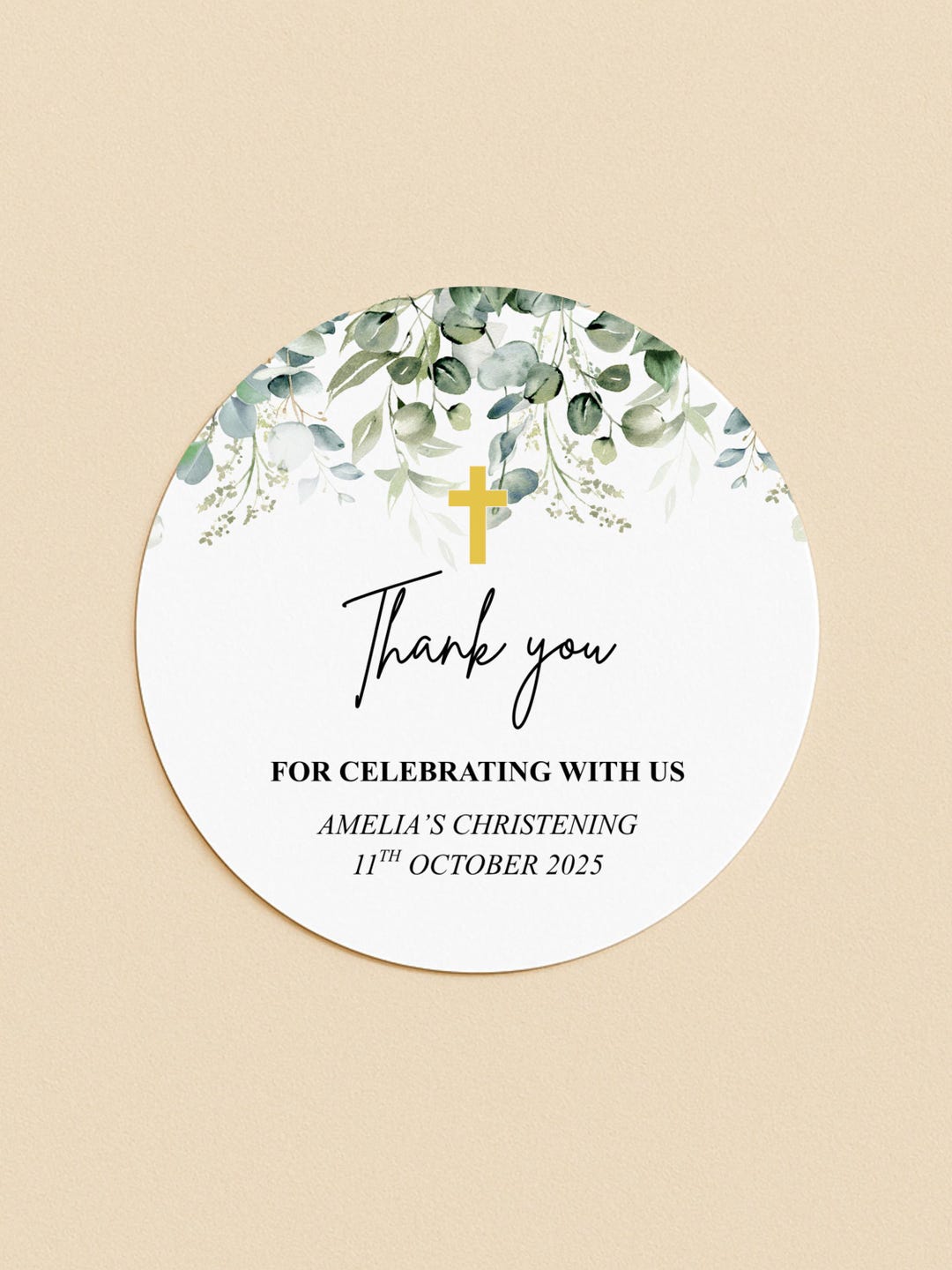 Personalised Christening Stickers, Custom Thank You Baptism Labels ...