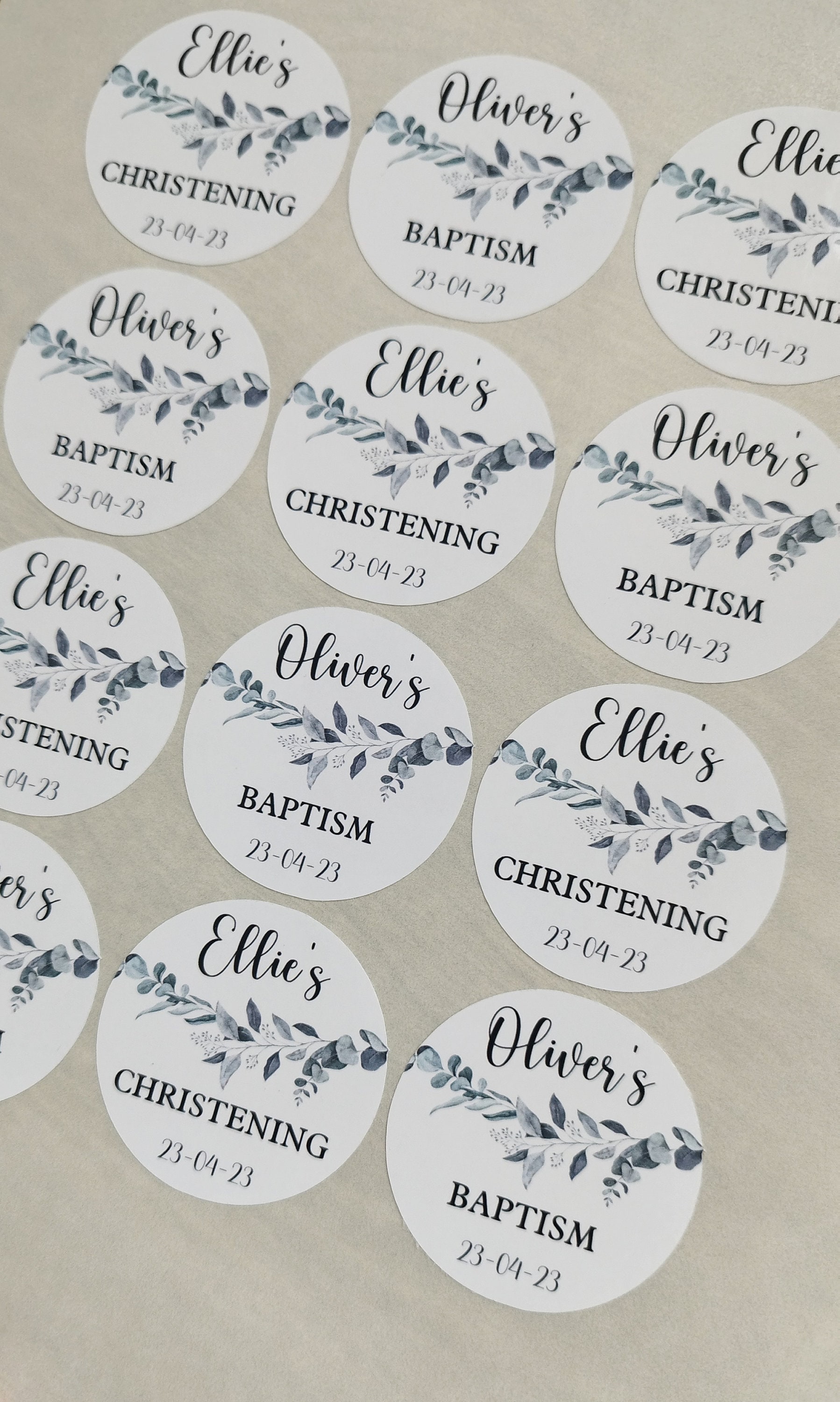 Personalised Christening Stickers, Baby Baptism Labels, Party Favor ...