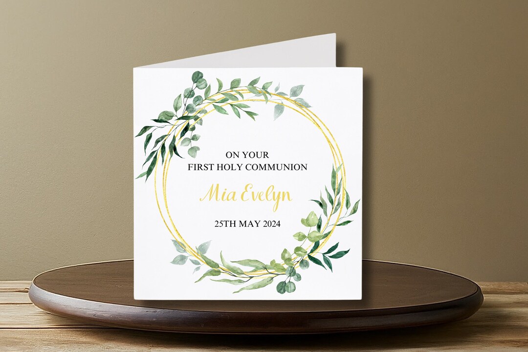 Personalised First Holy Communion Card, Custom Name Communion Card ...