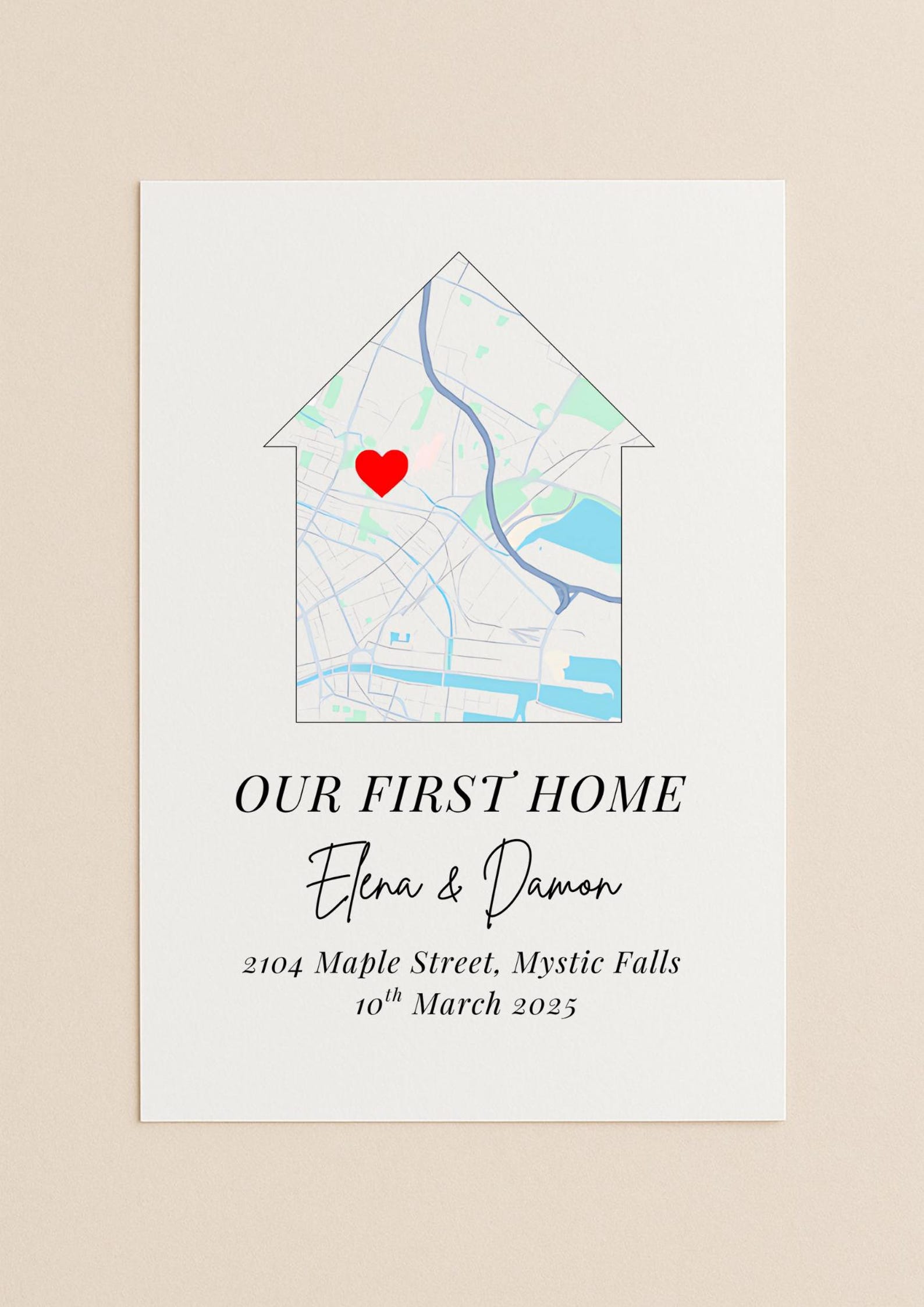 Our First Home Map Print, Personalised Housewarming Gift, Custom ...
