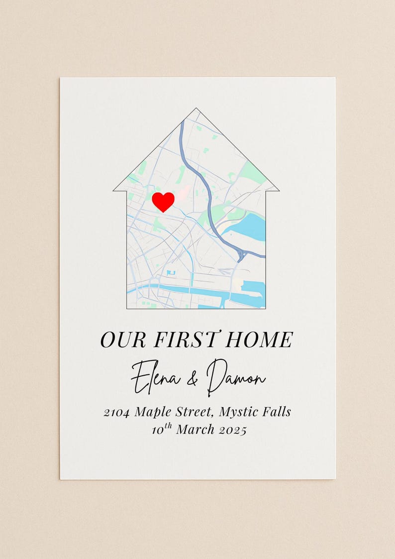 Our First Home Map Print, Personalised Housewarming Gift, Custom ...