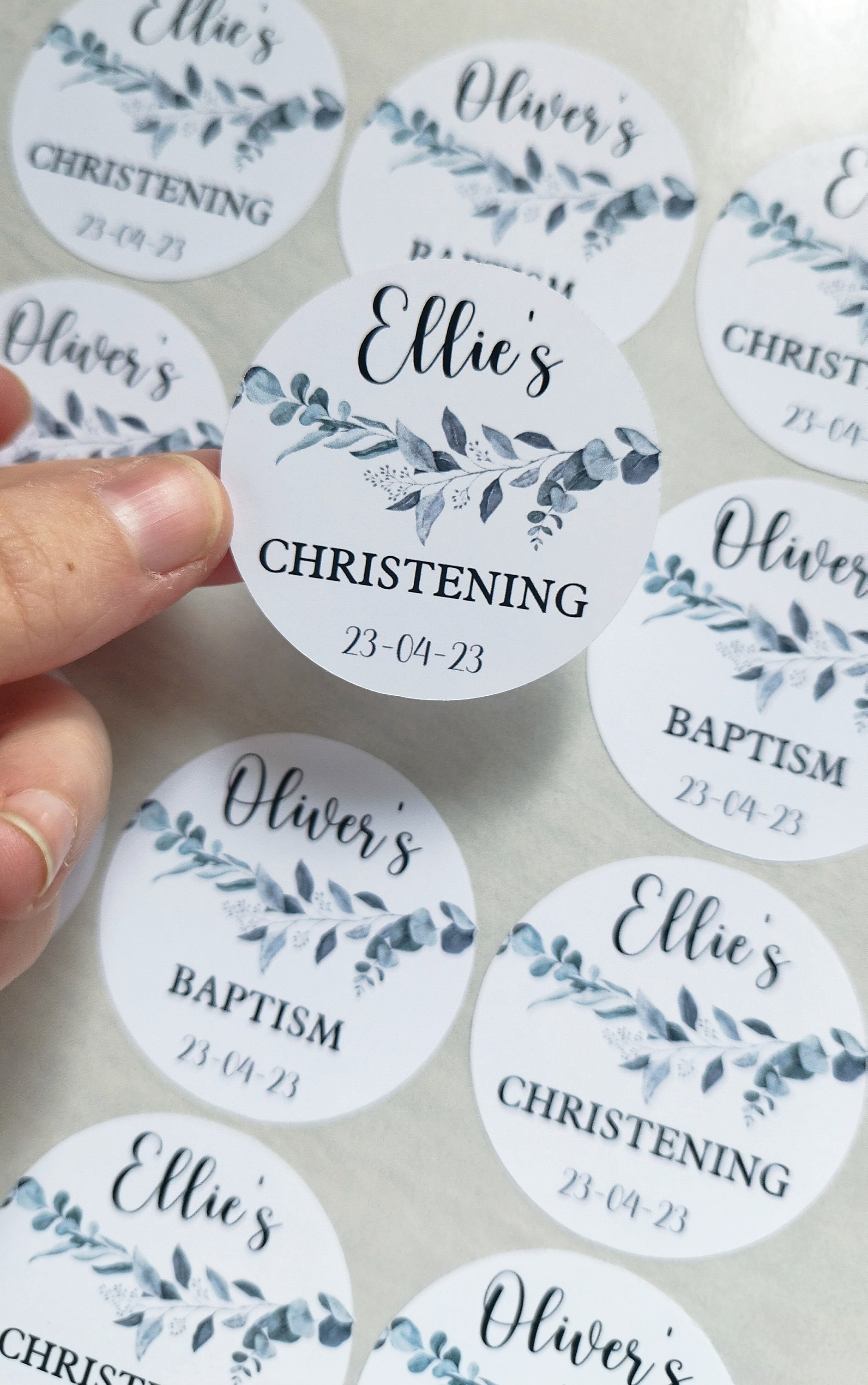 Personalised Christening Stickers, Baby Baptism Labels, Party Favor ...