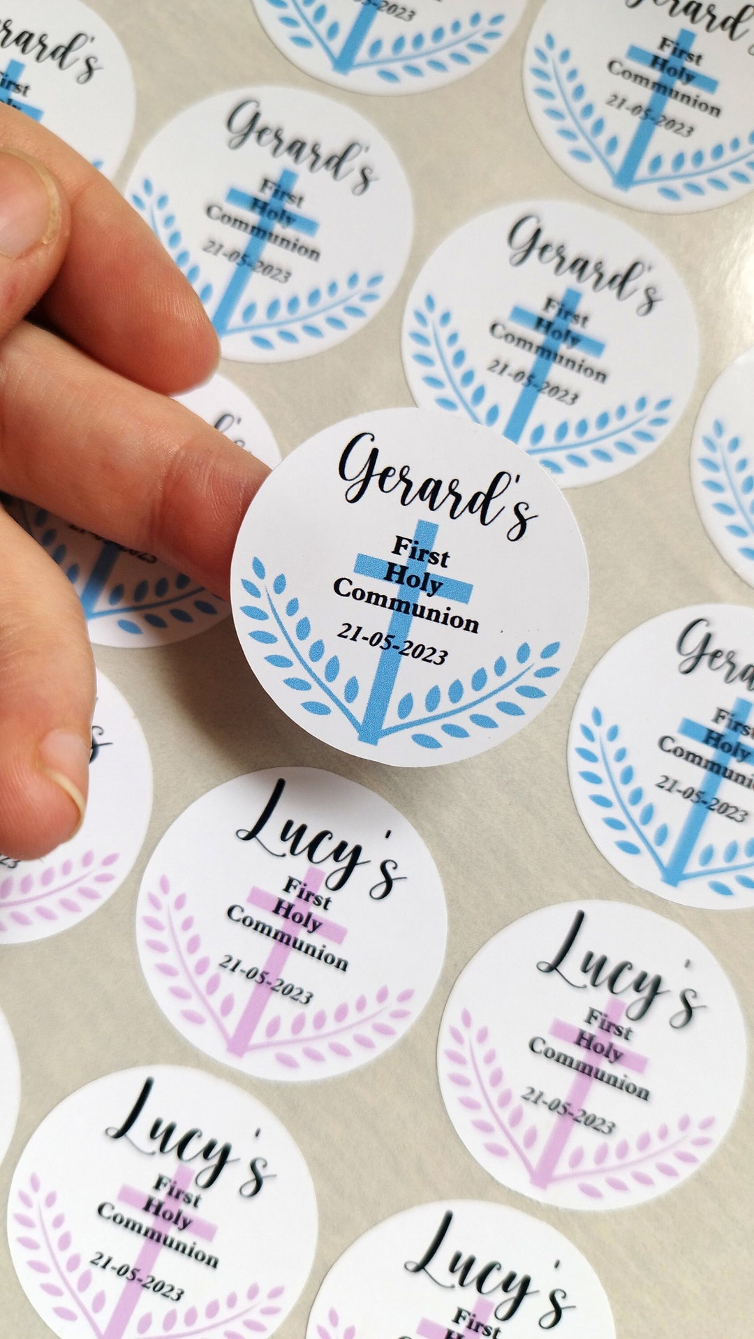 Personalised First Holy Communion Stickers, Confirmation Labels, Custom ...