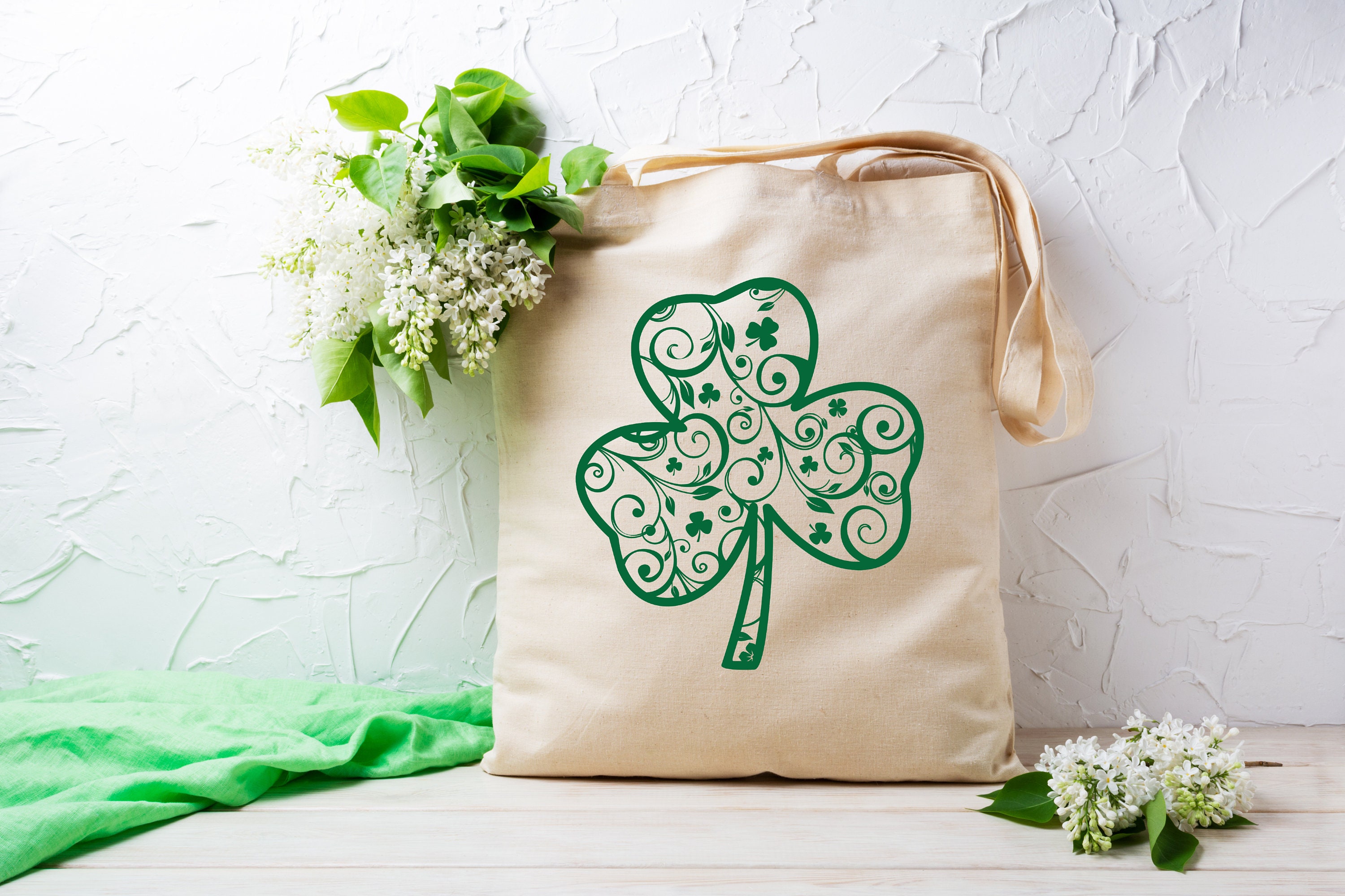 Saint Patrick's Day Canvas Shamrock Tote Bag, Tote réutilisable ...