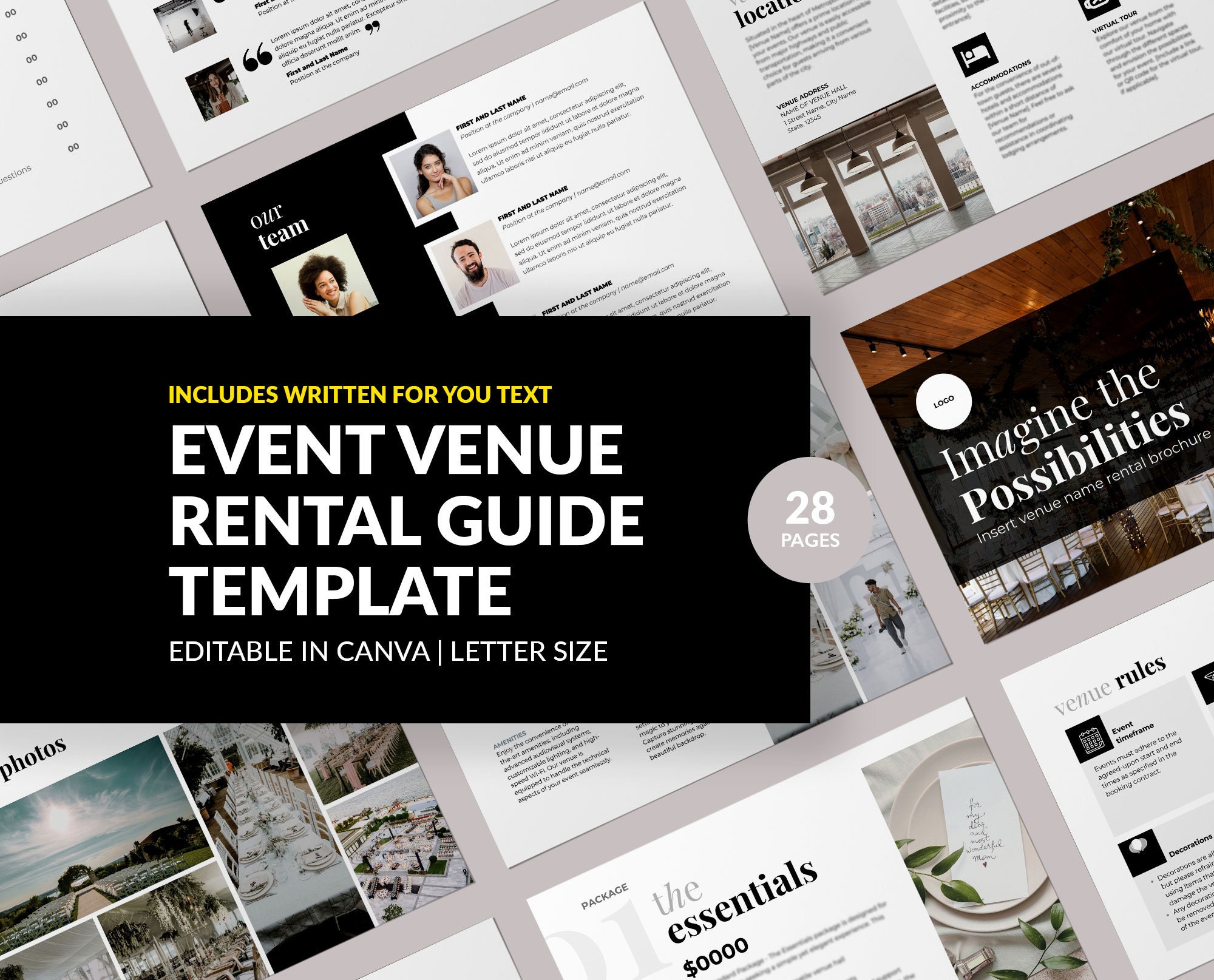 Wedding Event Venue Rental Guide Template New Client Pitch Document ...