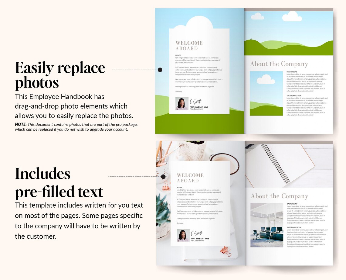 Employee Handbook Template: Onboarding Welcome Packet, HR Manual (canva ...
