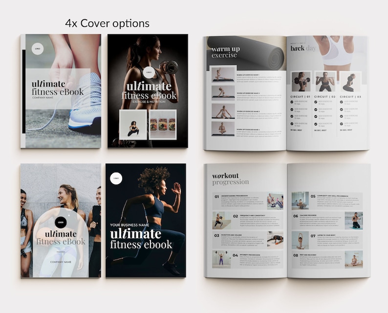 Fitness Ebook Template: Postpartum Workout Plan, Gym Routine (canva, 30 ...