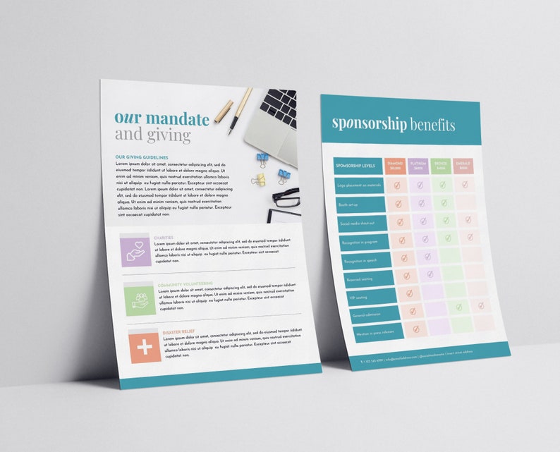 Event Sponsorship Flyer Templates: Non-profit Fundraising (canva, 8 ...