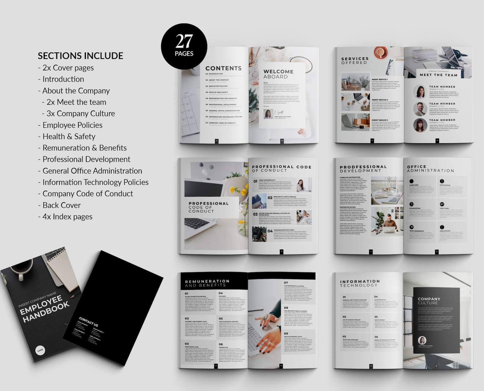 Employee Handbook | Onboarding Welcome Packet | Human Resource Handbook ...