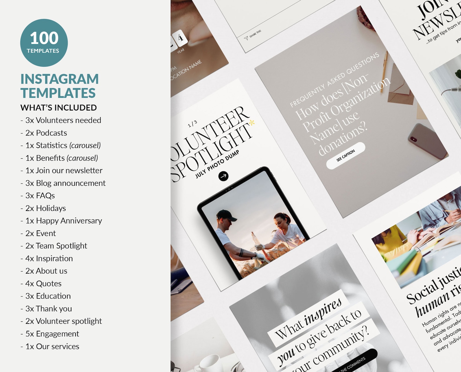 Non-profit Canva Template Bundle: Annual Report, Sponsorship, Instagram ...