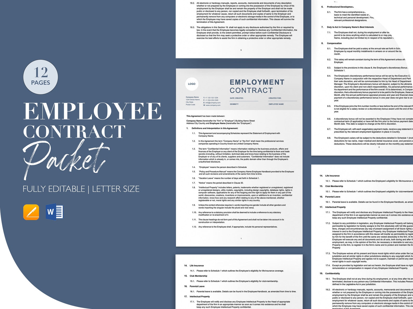 Employment Contract Template | New Hire Agreement | Employment Offer ...