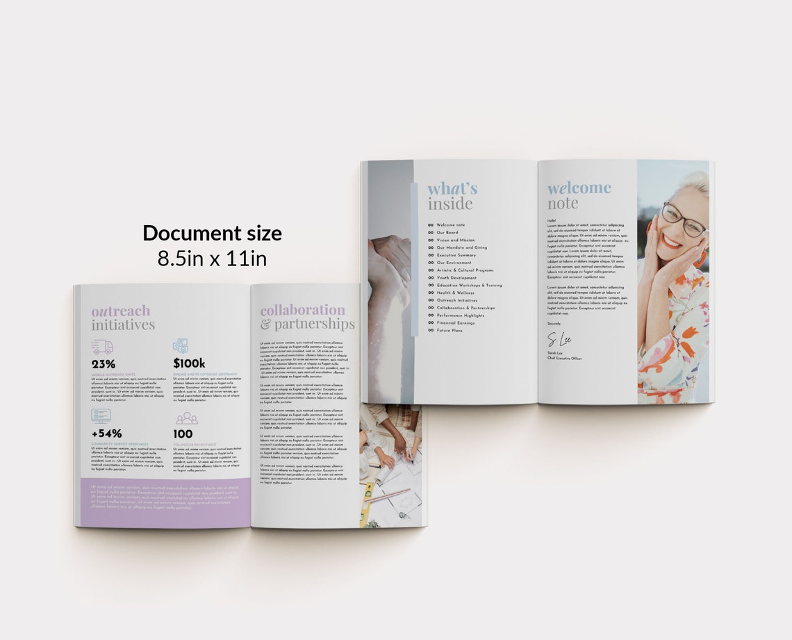 Non-profit Annual Report Canva Template Charity Template Year End Review Template Not-for-profit ...