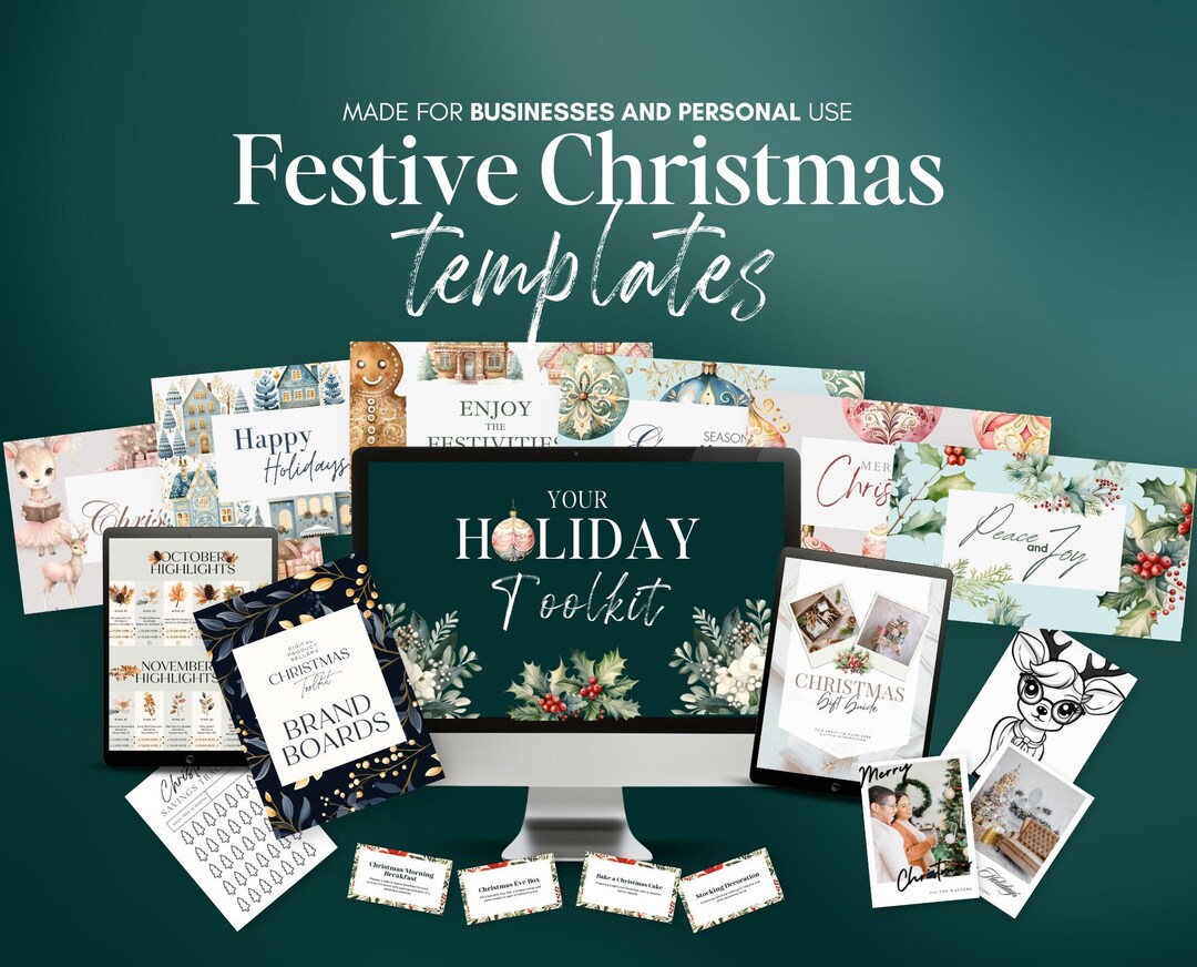 Ultimate Christmas Templates Bundle Greeting Cards Holiday Gift Guide ...