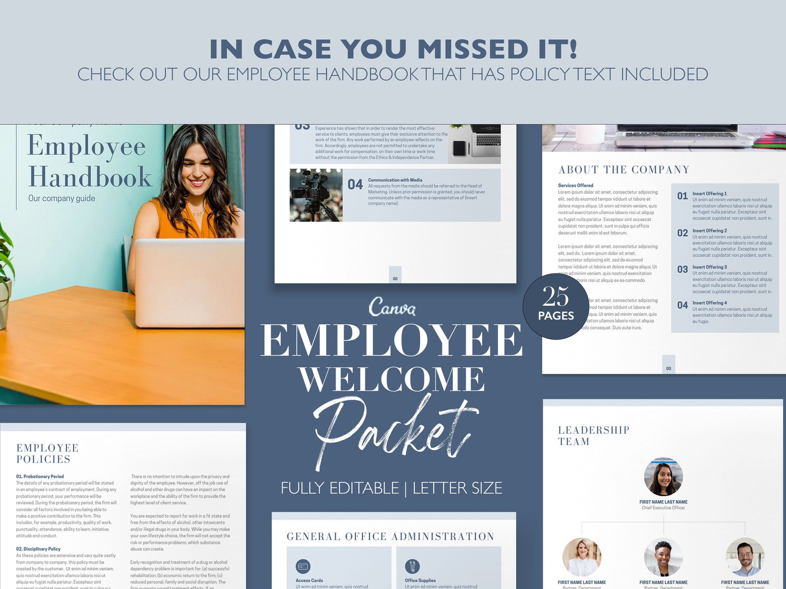 Employee Handbook Human Resource Handbook Onboarding - Etsy