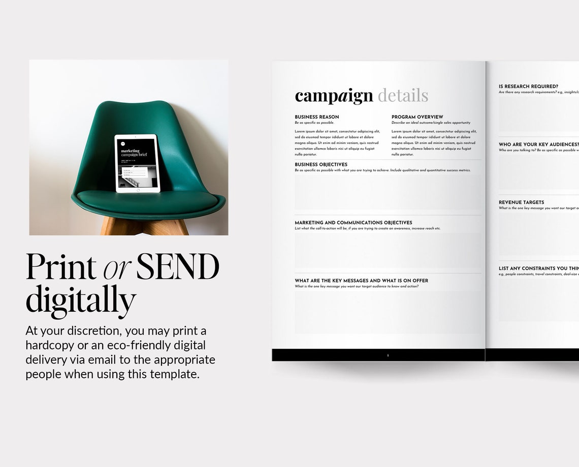Marketing Campaign Brief Template: Business & Strategy Workbook (canva ...