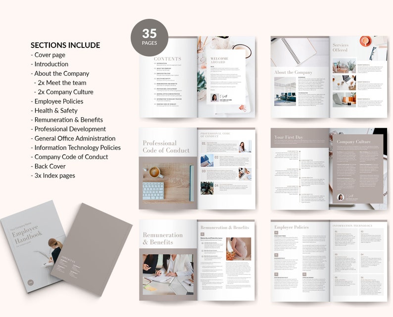 Employee Handbook Template: Onboarding Welcome Packet, HR Manual (canva ...