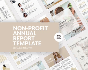 Nonprofit Annual Report CANVA TEMPLATE 16-pages Lengthy - Etsy