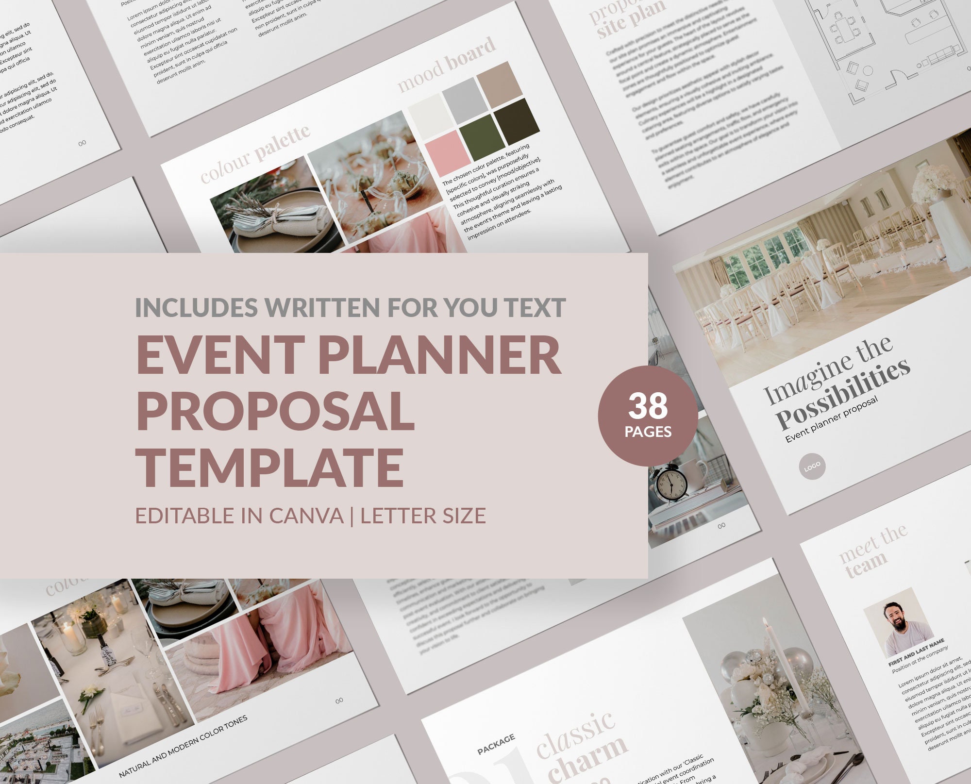 Event Planner Proposal Template | Wedding Planner Canva Guide | Event ...