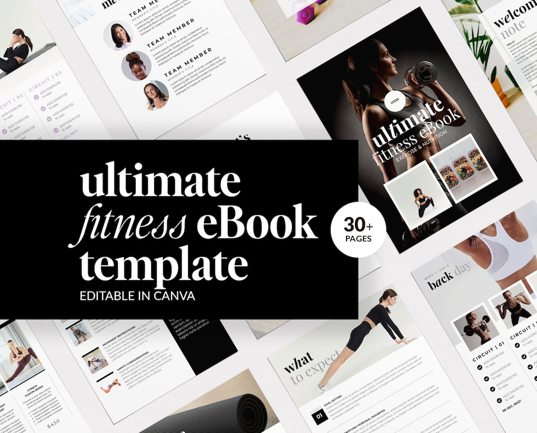 Fitness Ebook Template: Postpartum Workout Plan, Gym Routine (canva, 30 ...