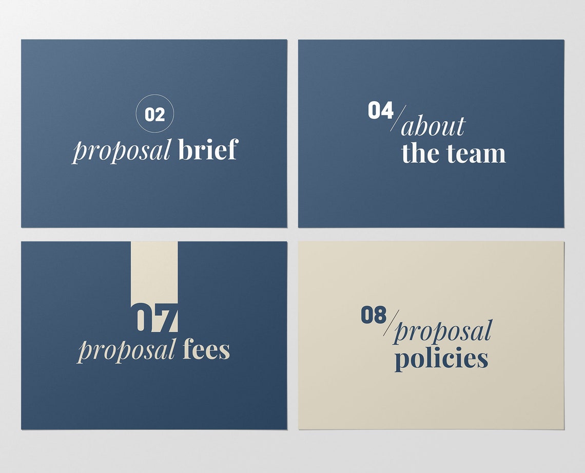 Blue Event Planner Proposal Template Clean New Client Pitch - Etsy