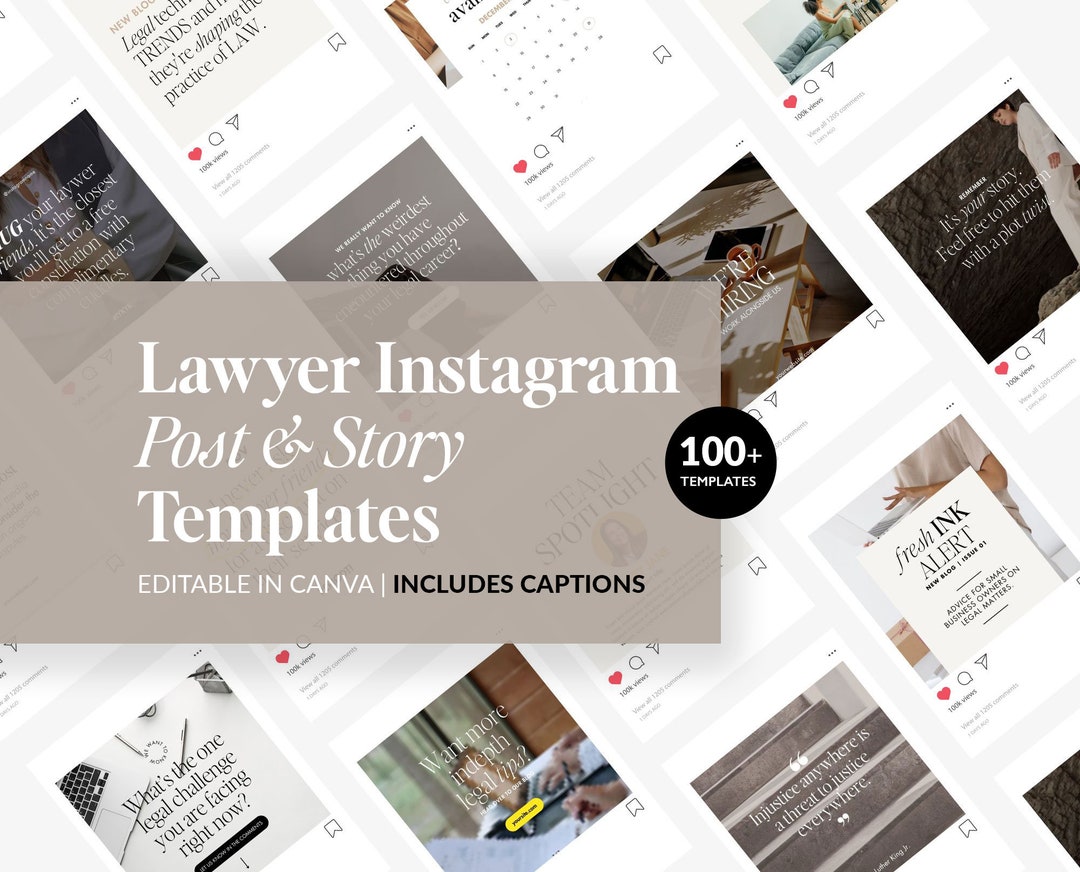 Lawyer Instagram Post Templates: Attorney Social Media (canva Editable ...