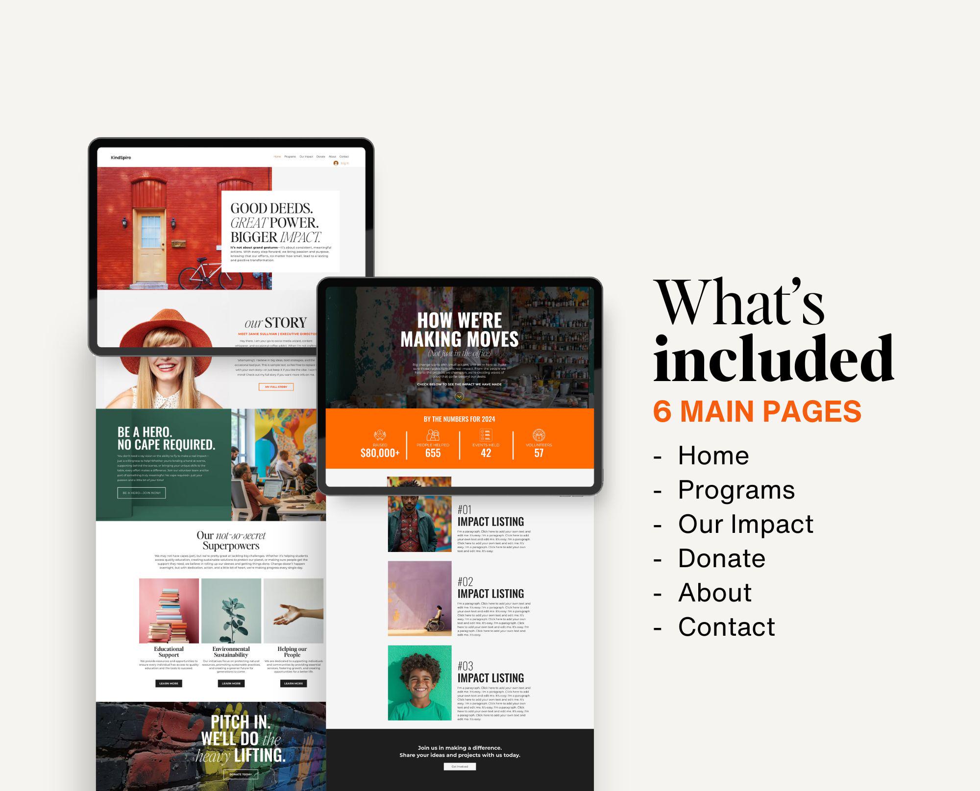 Customizable Charity Website Wix Template: Non-profit Web Design - Etsy